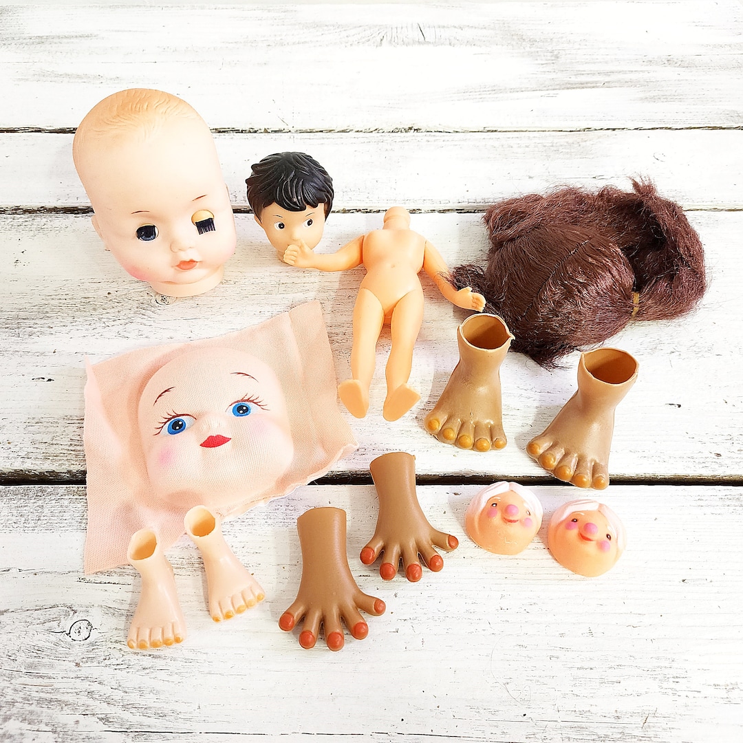 Plastic Doll Parts for Supplies, Mixed Parts Pieces, Doll Wig, Rubber ...