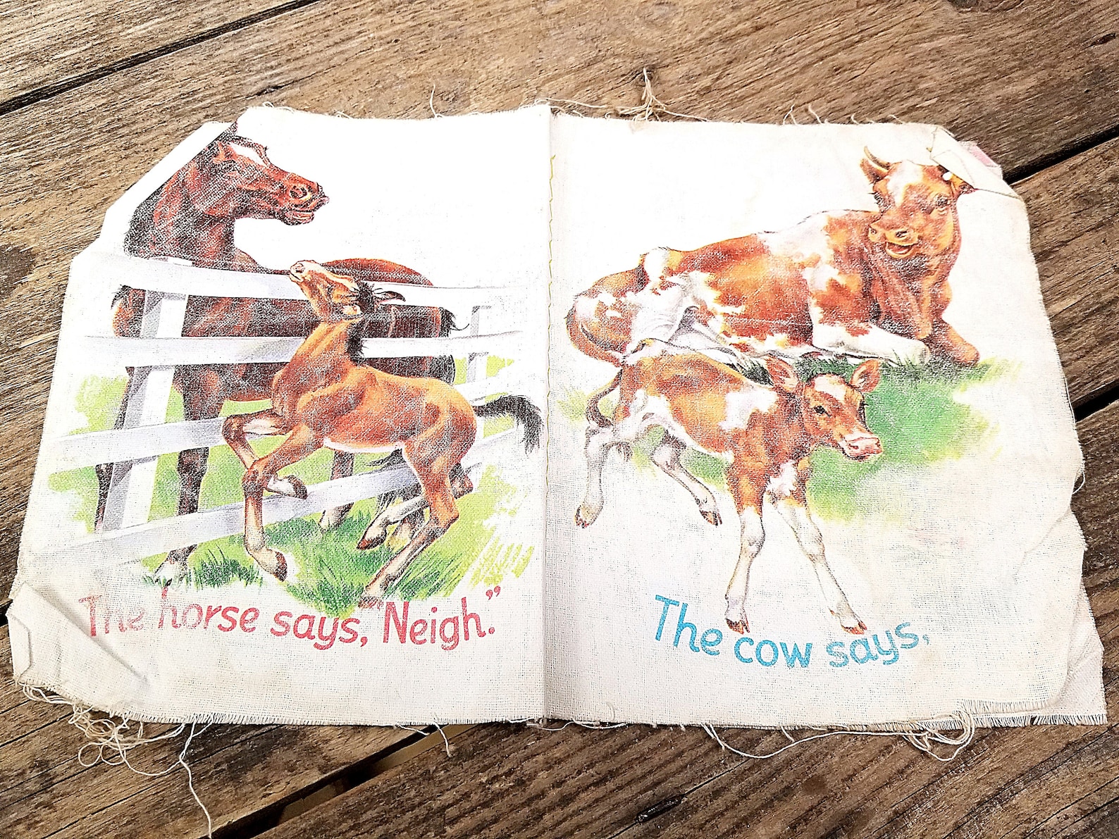 1959 Cloth Book of Farm Animals Whitman Publishing Vintage - Etsy