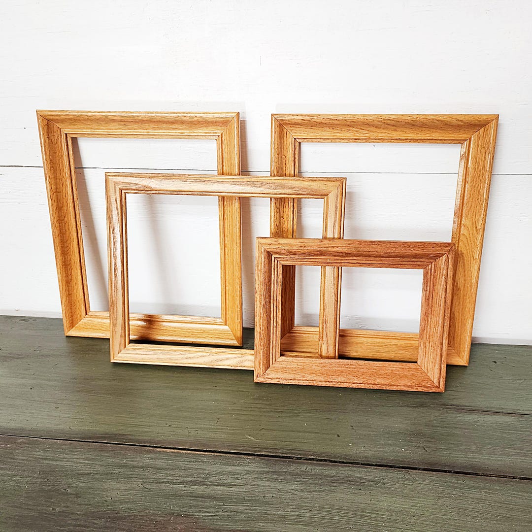 Set of Four Salvaged Wood Frames, Mixed Sizes, Supplies, Used Aged ...