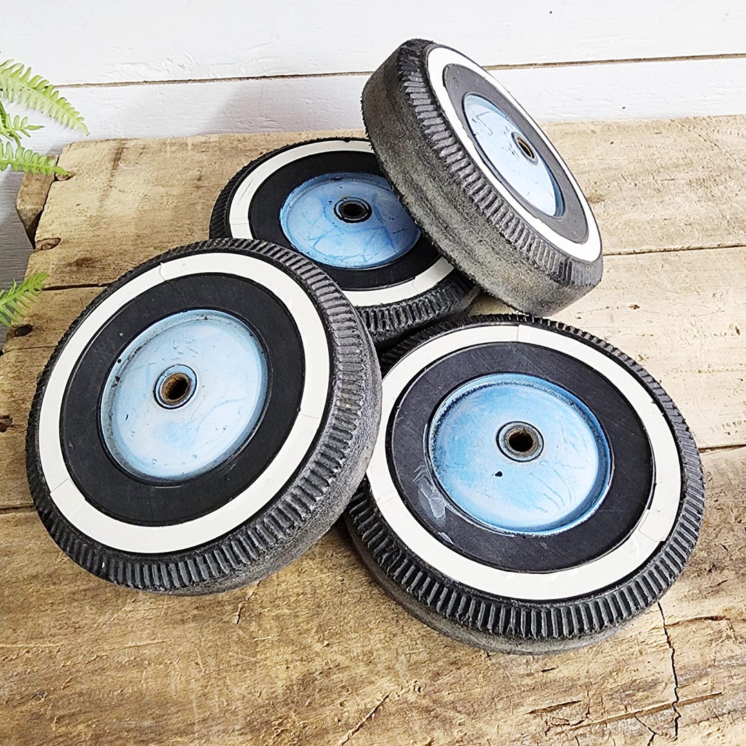Four Vintage Tricycle Tires, Hard Plastic Tires, Used Aged, Salvaged ...