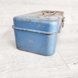 Vintage Rusty Blue Tool Box: DIY Garage Storage Container - Etsy