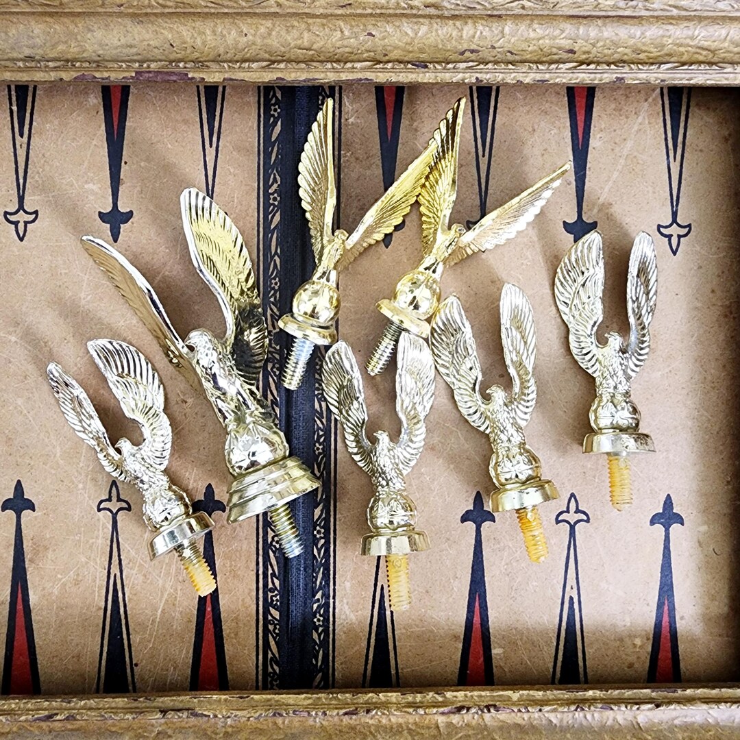 Salvaged Plastic Eagle Trophy Toppers, Set of Seven Mixed Sizes ...