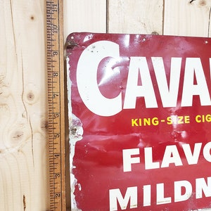 Vintage Cavalier Cigarettes Sign, Flexible Metal Sign, Heavily Aged ...