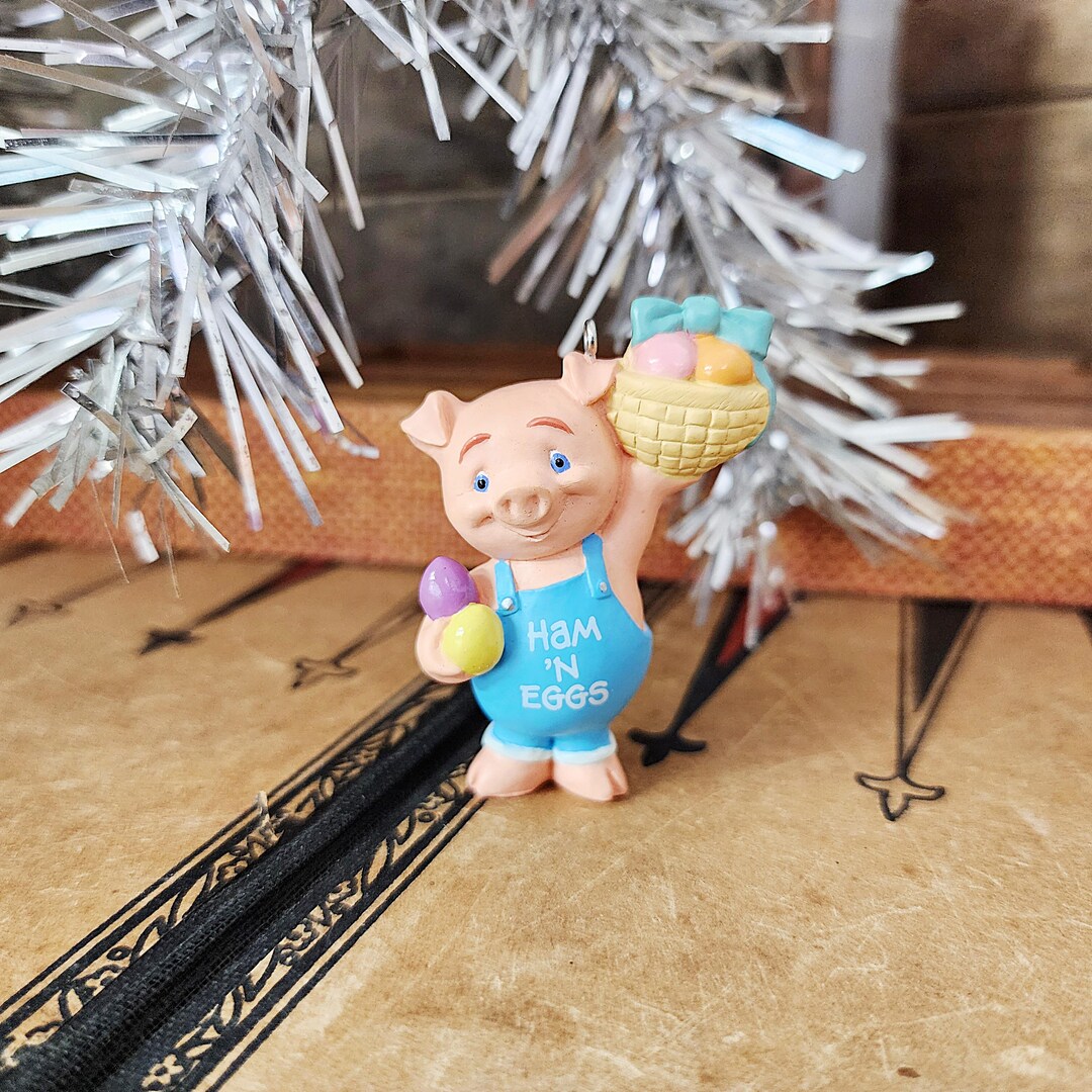 Vintage 1994 Hallmark Hams 'N Eggs Easter Ornament, Pig Ornament ...
