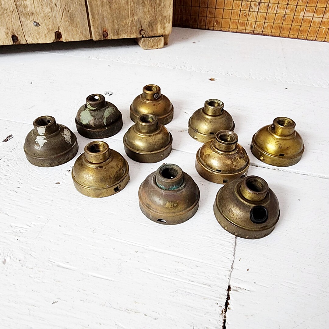 Vintage Mixed Metal Lamp Socket Cups: Salvaged Parts, Assemblage ...
