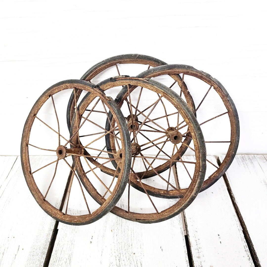 Salvaged Rusty Metal Buggy Wheels, Heavily Aged Buggy Wheels, Photo ...