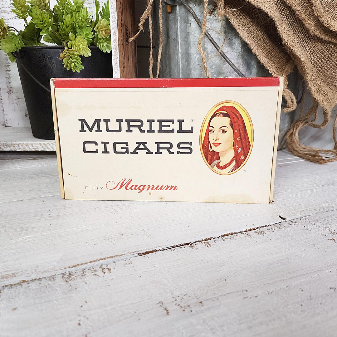 Vintage Cigar Box, Muriel Cigars Magnum Box, Supplies, Aged, Cardboard ...