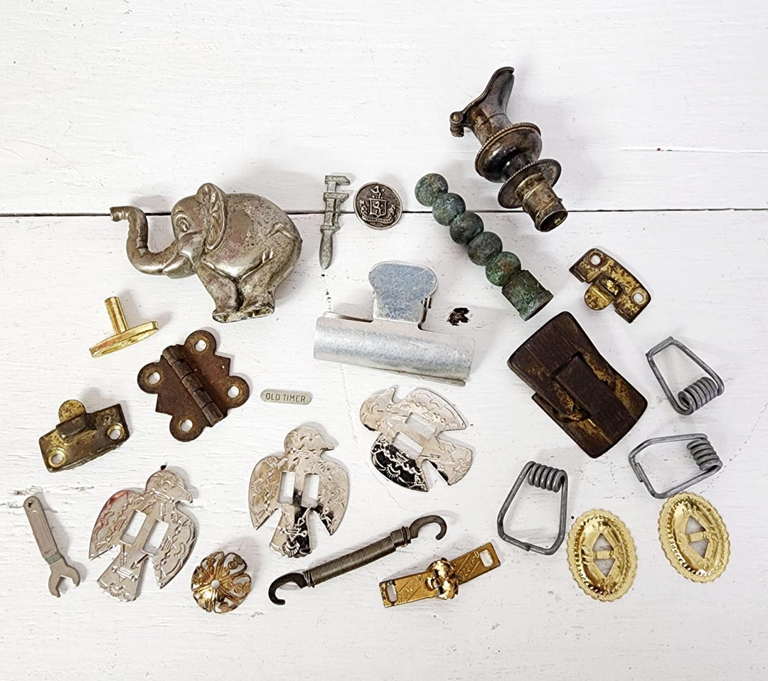 Salvaged Metal Assemblage Pieces: Steampunk Altered Art Supplies - Etsy