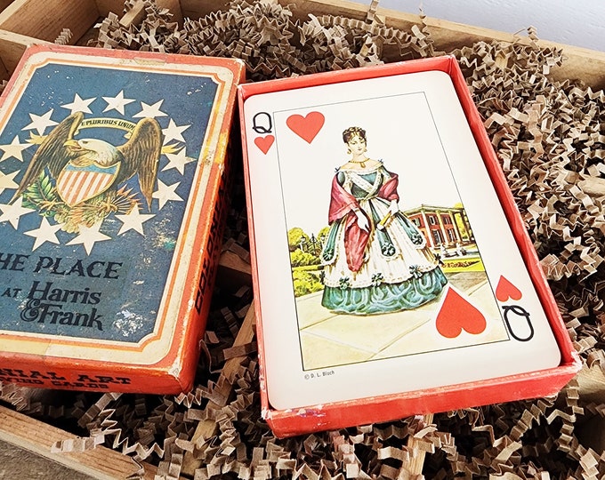 Vintage Colonial Art Large Playing Cards, the Place at Harris Frank ...