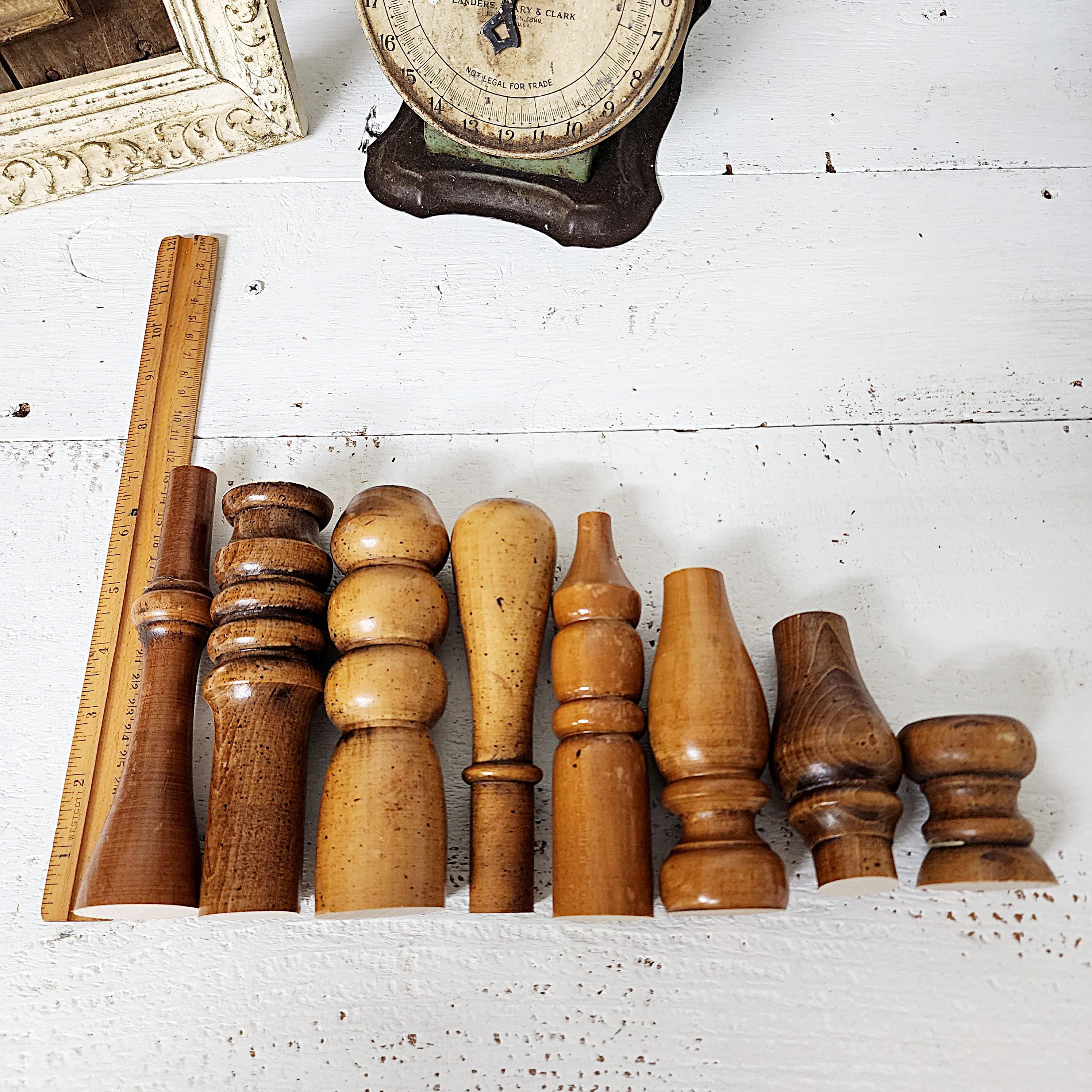 8 Salvaged Spindle Pieces, Mixed Shapes and Sizes, DIY, Craft Supplies ...