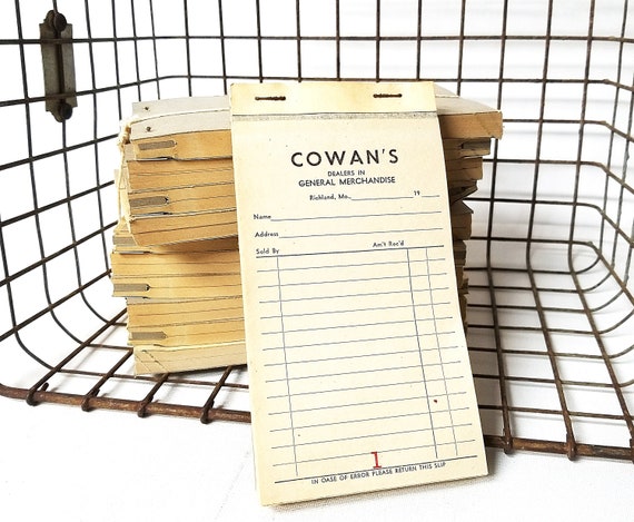 Vintage Duplicate Receipt Book General Merchandise Receipt - Etsy