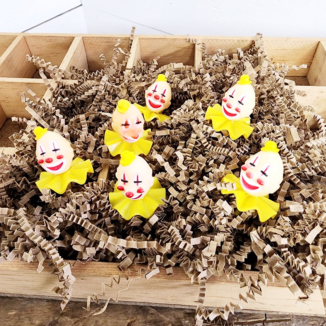 Wilton Plastic Clown Toppers, Set of Six, Yellow, Used, Altered Art ...