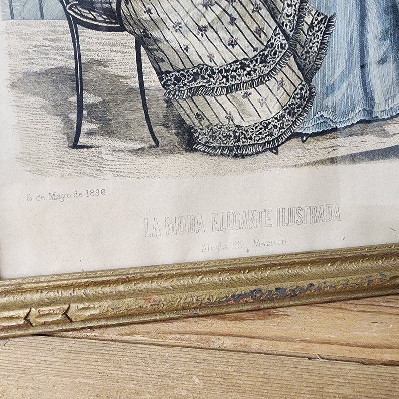 Vintage Victorian Framed Ephemera, Victorian Ladies, Wood Frame, Aged ...