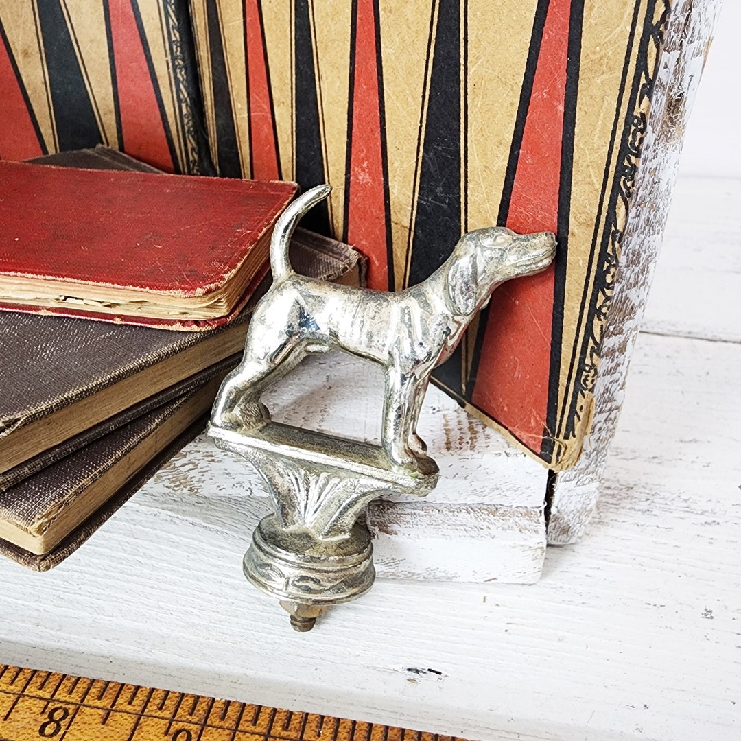Vintage Metal Dog Trophy Topper, Silver in Color, Aged, Salvaged Trophy ...