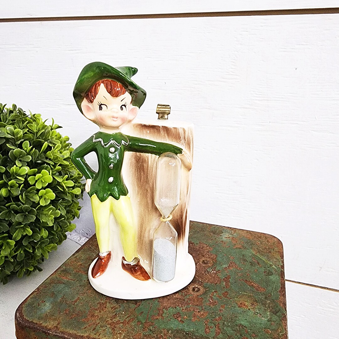 Vintage Enesco Pixie Elf Egg Timer Recipe Card Holder, Japan, Vintage ...