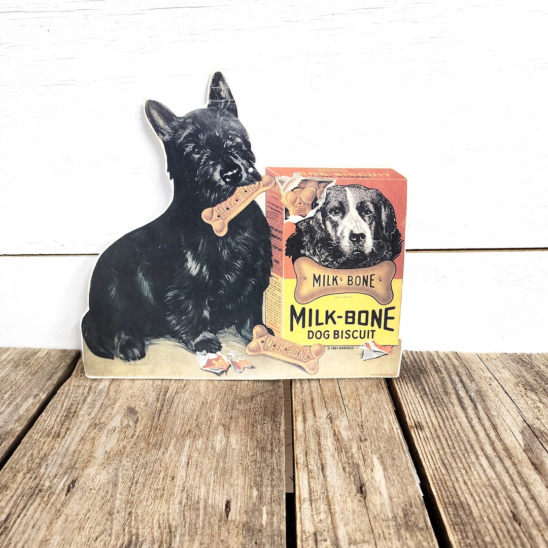 Vintage Milk-bone Dog Biscuit Cardboard Sign, Nostalgia Ink 1991 ...
