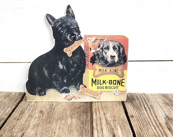 Vintage Milk-bone Dog Biscuit Cardboard Sign, Nostalgia Ink 1991 ...