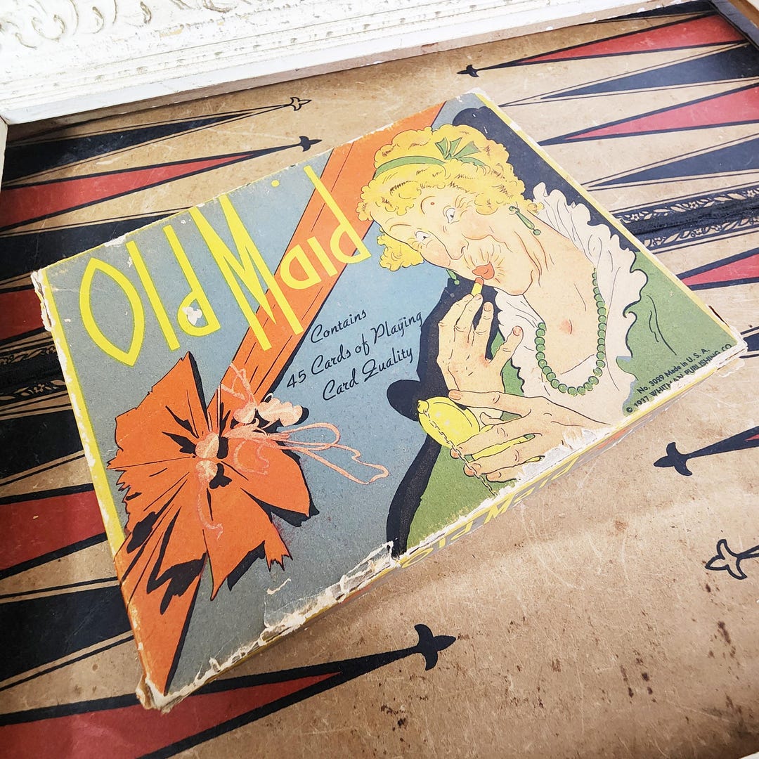 1937 Old Maid Card Game, Whitman Publishing Old Maid Cards, Aged Box ...