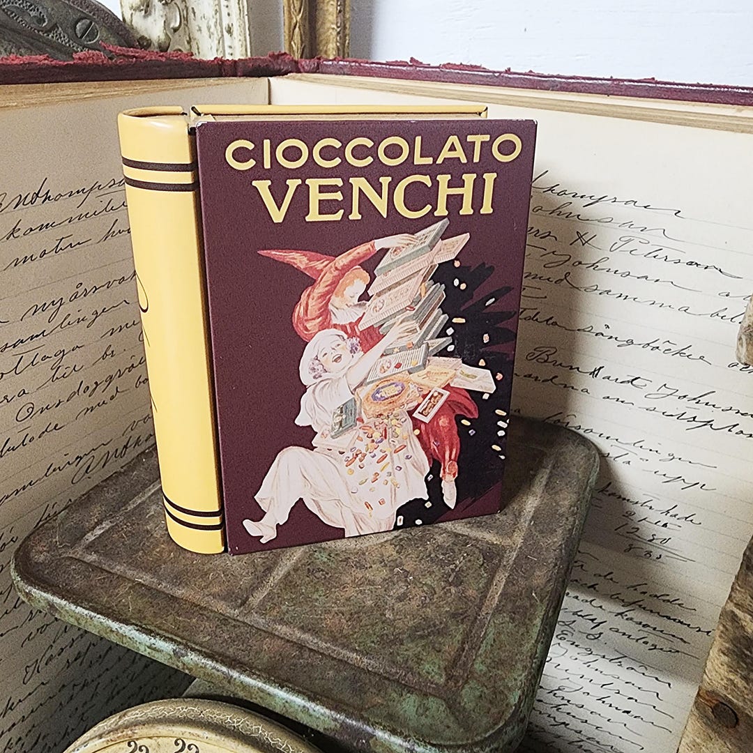 Venchi Cioccolate Book Tin, Vintage Chocolate Tin, Collectible Tin, 3. ...