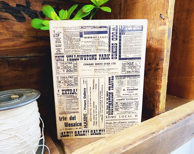 Newspaper Background Rubber Stamp, Destash, Supplies, Scrapbooking ...