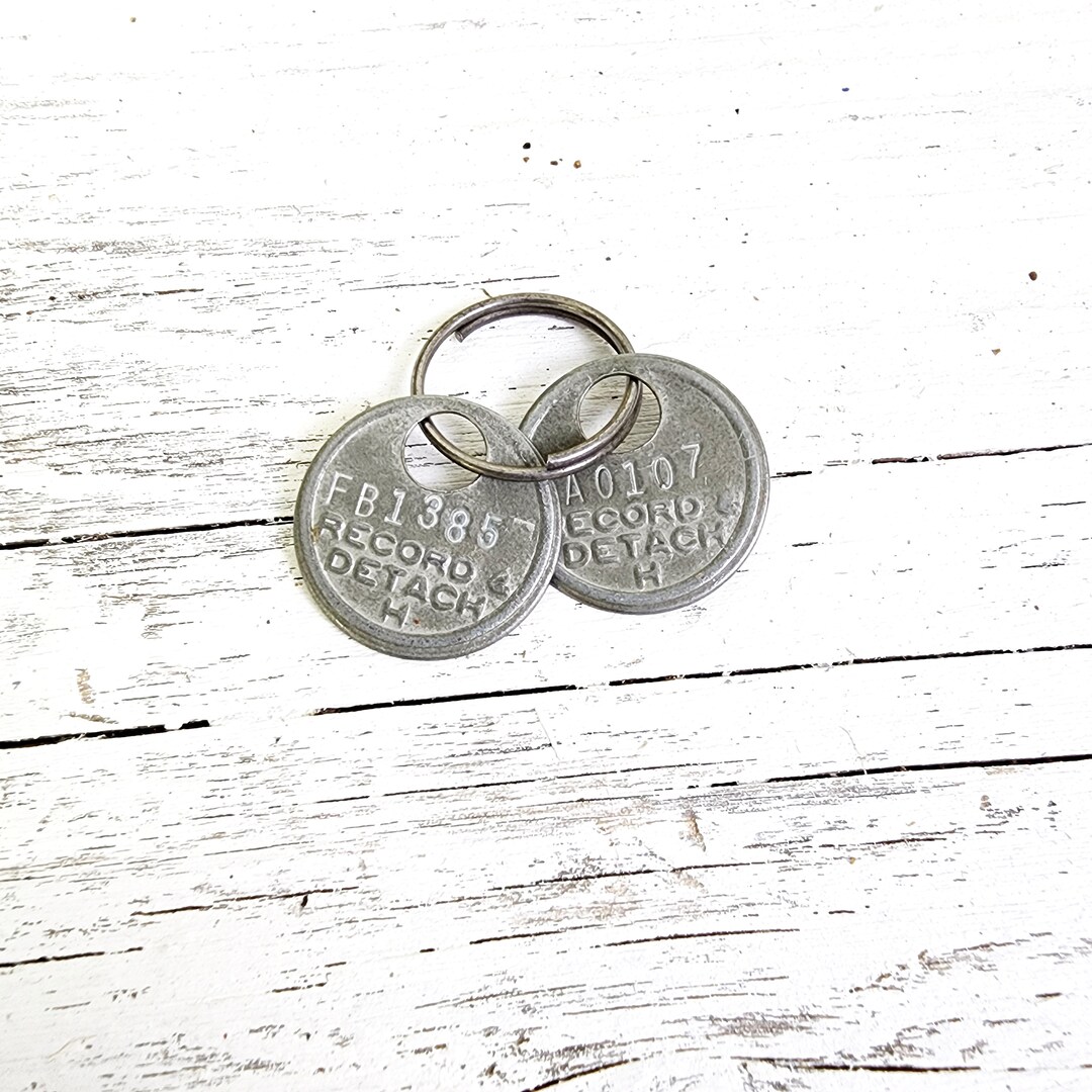 Pair Vintage Record and Detach Tags, Numbered Car Key Tags, Supplies ...