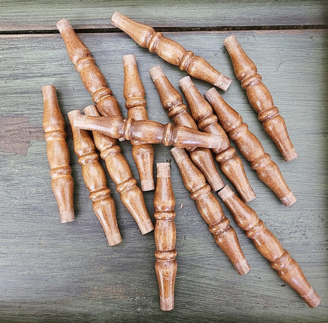 Small Salvaged Wood Spindles Set of 15, Skinny Spindles, Supplies, 4 3/ ...