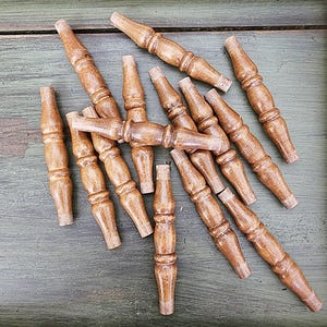 Small Salvaged Wood Spindles Set of 15, Skinny Spindles, Supplies, 4 3/ ...