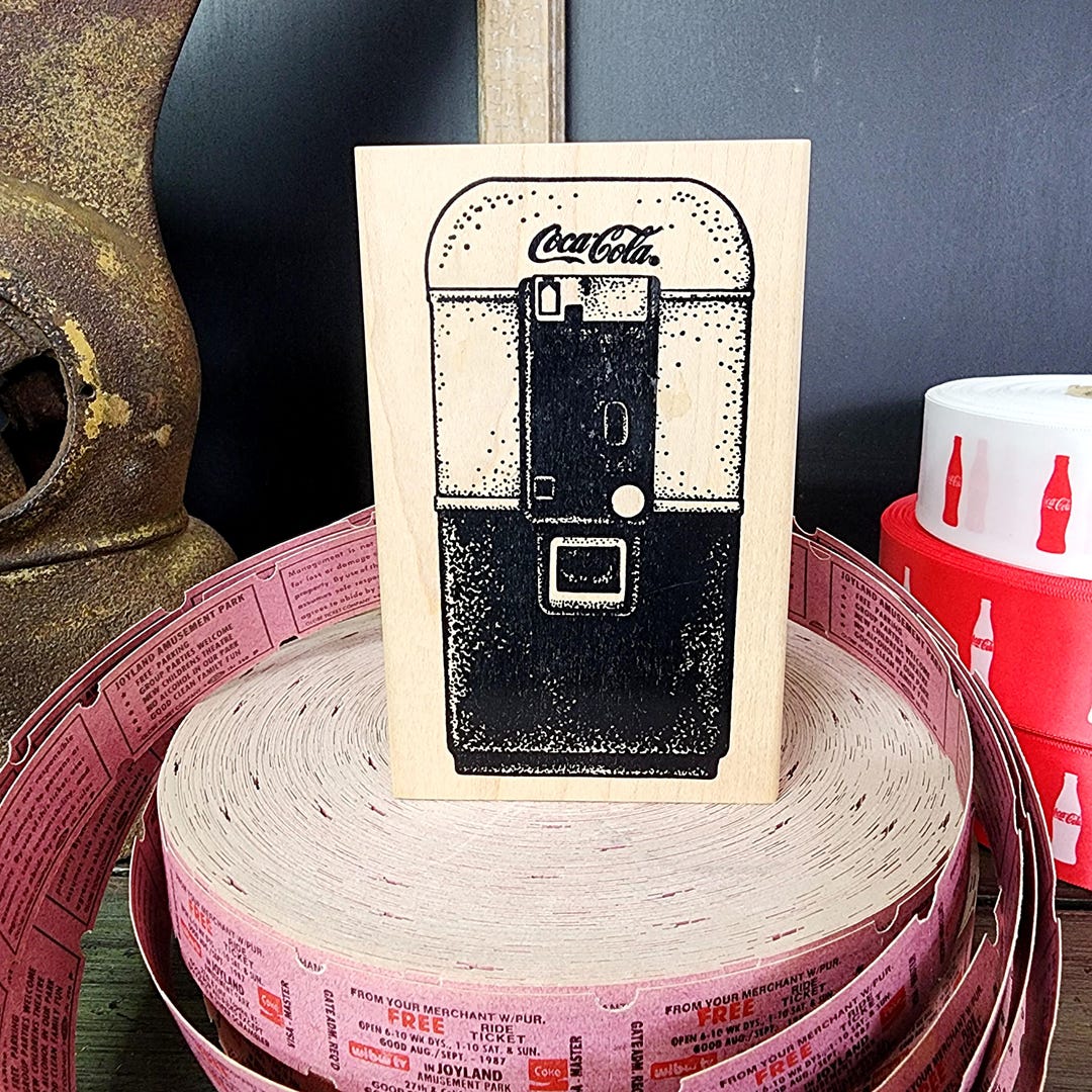 Coca-cola Machine Rubber Stamp, Unused, Scrapbooking Supplies, Mixed ...