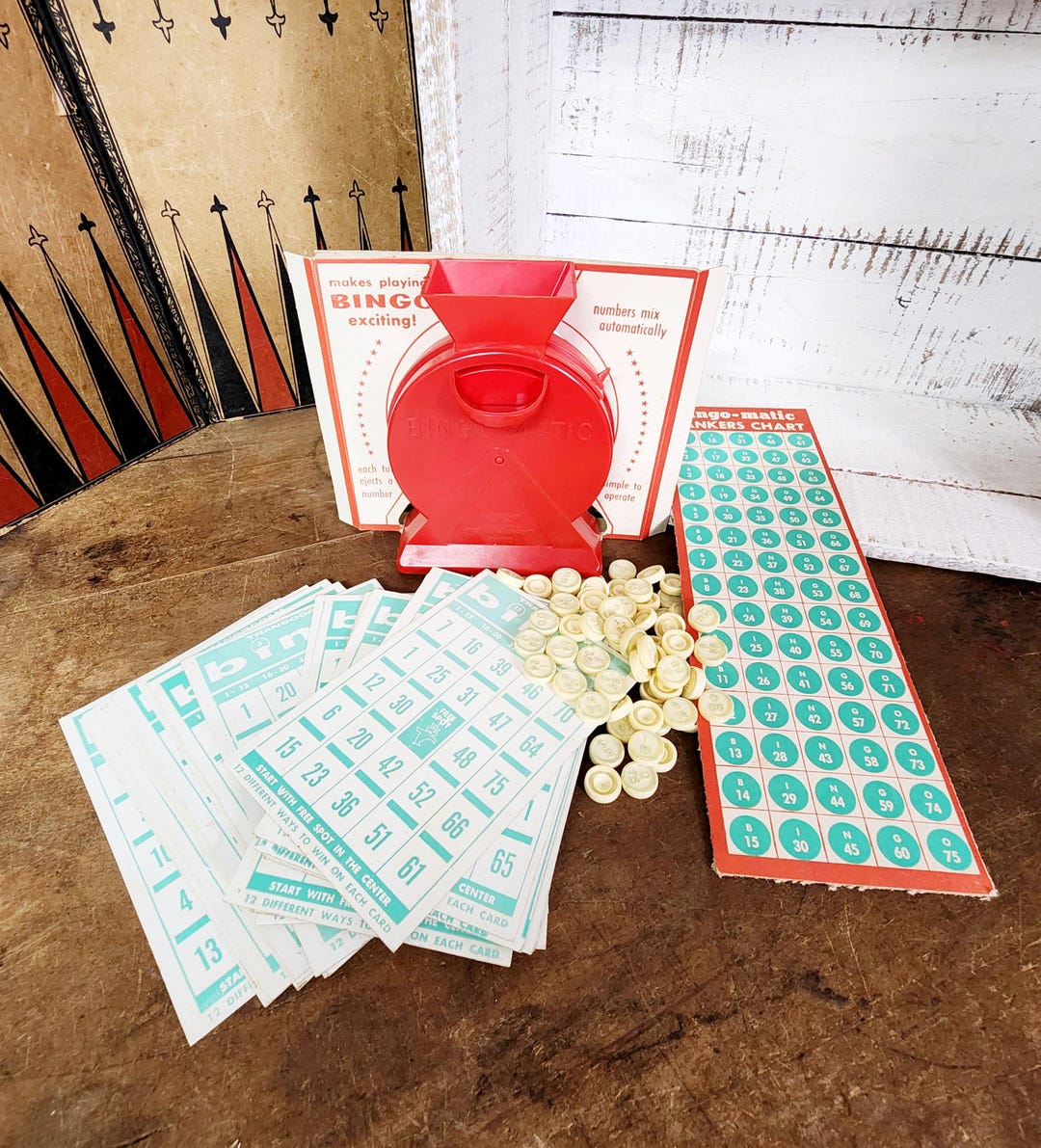 Vintage 1959 Bingo Matic Game Parts, Bingo Dispenser, Plastic Bingo ...