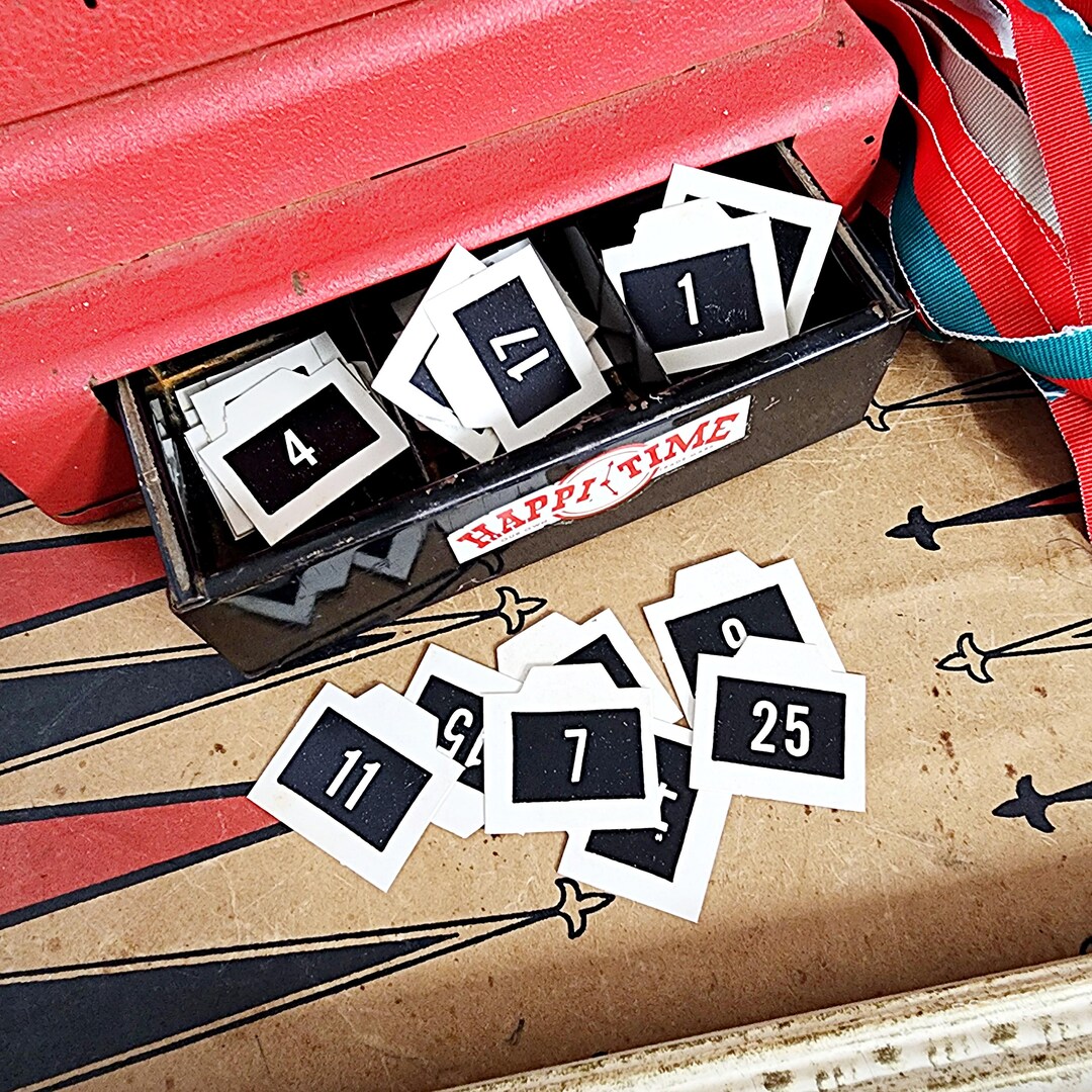 Vintage Paper Numbers, Salvaged Game Pieces, Small Black and White ...