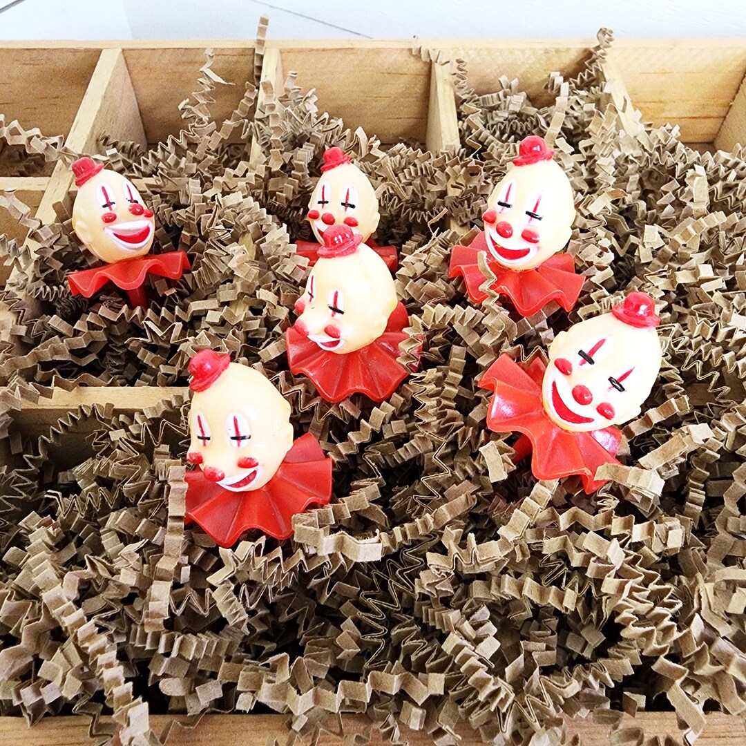Wilton Plastic Clown Toppers, Set of Six, Red, Used, Altered Art ...