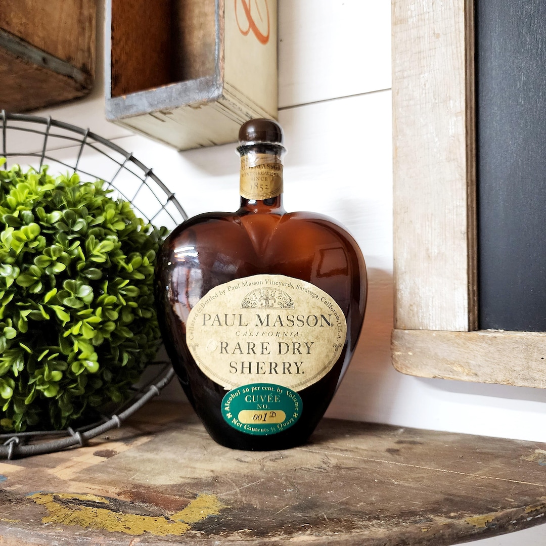 Vintage Paul Masson Sherry Bottle, Heart Shaped Liquor Bottle, No Chips ...