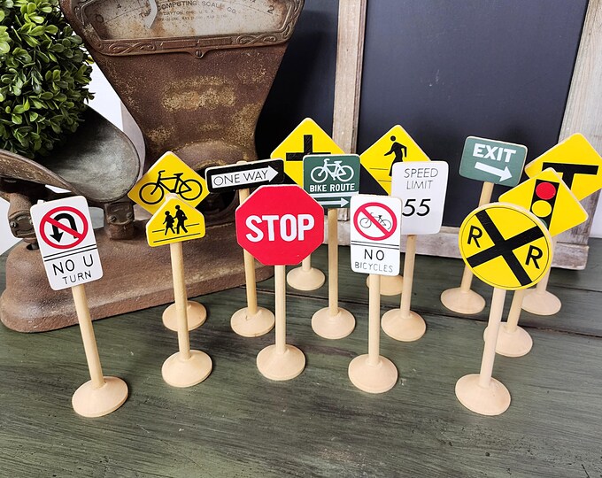 Vintage Childcraft Traffic Signs, Set of 14 Large Traffic Signs ...