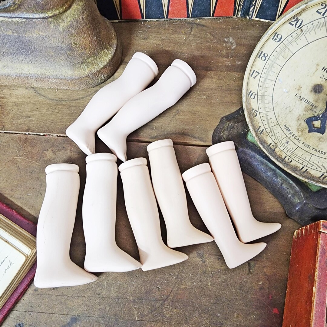 Ceramic Doll Legs, 4 Pairs, Mixed Sizes, Beige Colored, Altered Art ...