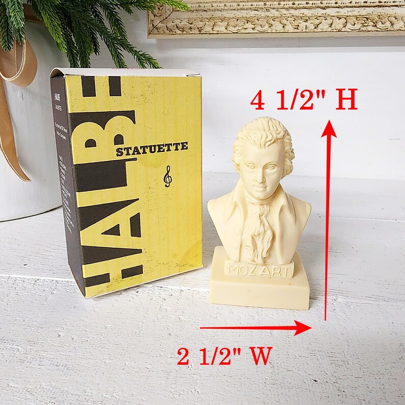 Vintage Halbe Mozart Statuette With Box, Vinyl Figure, Home Accent ...