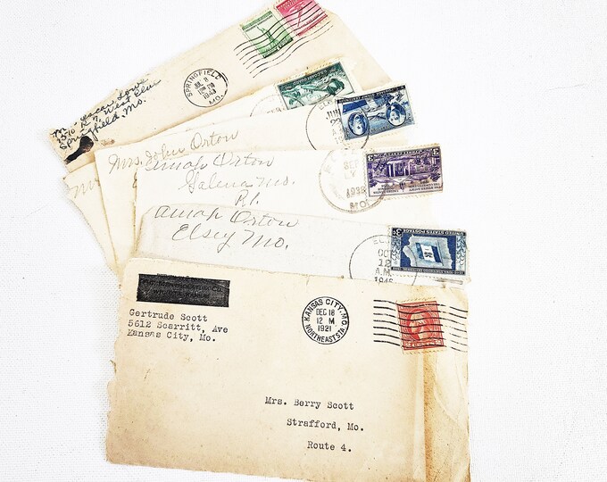 Set of Six Old Envelope Fronts, Fronts Only, 1920's - 1940's, Original ...