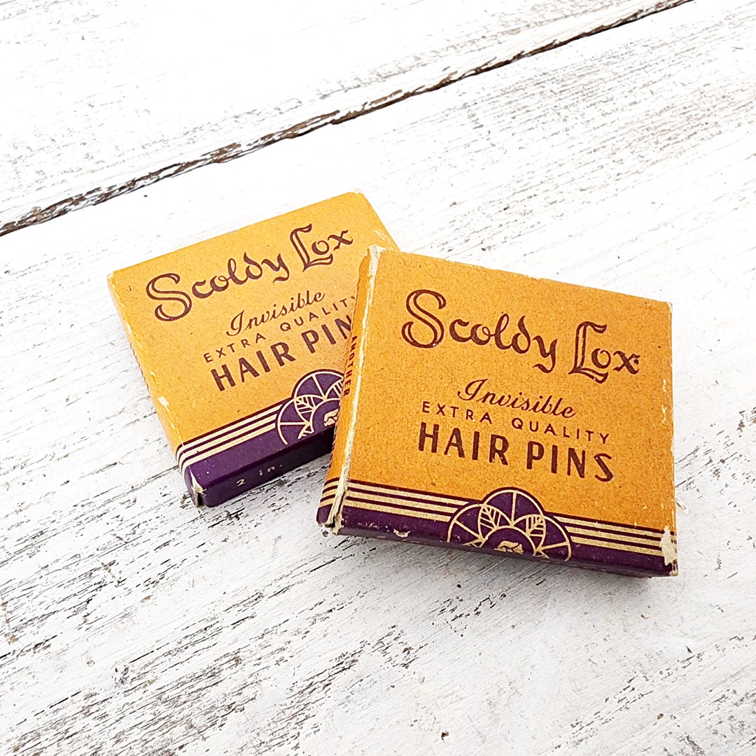 Vintage Scoldy Lox Hair Pins, Two Boxes of Black 2 Inch Hair Pins ...