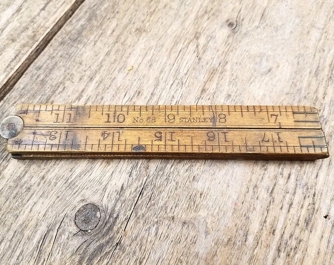 Vintage Stanley No. 68 Wood Folding Ruler, Boxwood Folding Ruler, 24 ...
