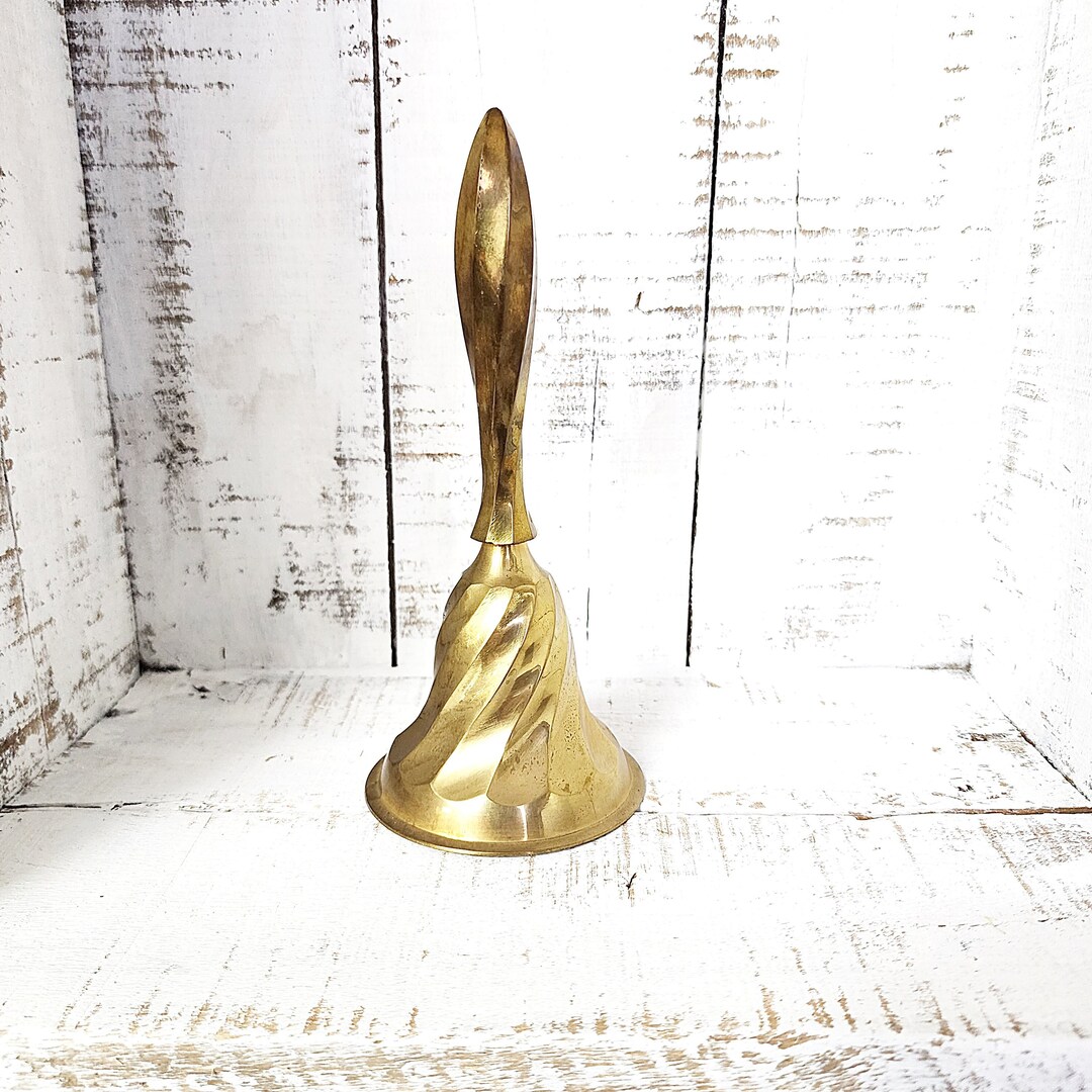 Vintage Brass Bell, Made in India, Large Handheld Bell, 7-1/2 Tall ...