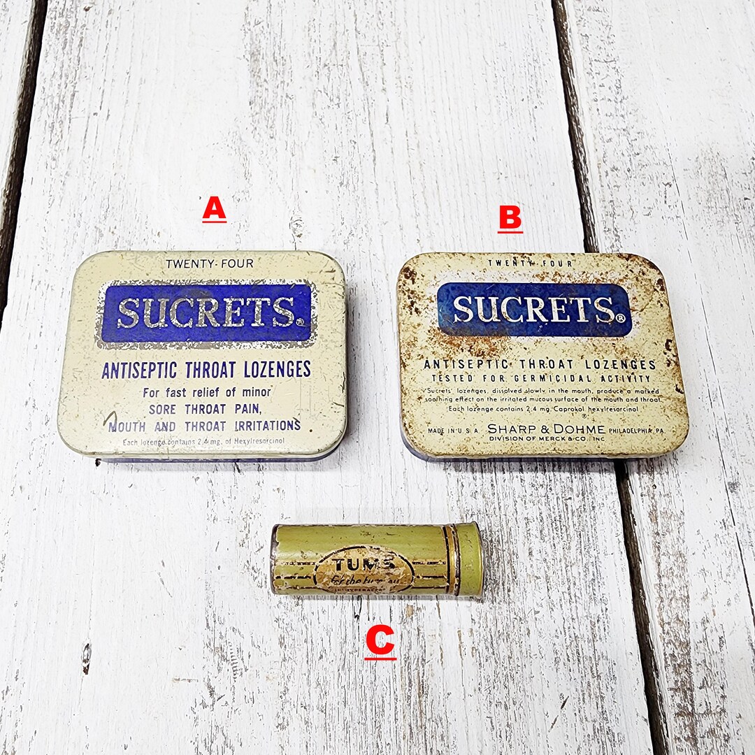 Choice - Vintage Medicine Tin, Sucrets Tin, Tums Tin, Collectible Tin ...