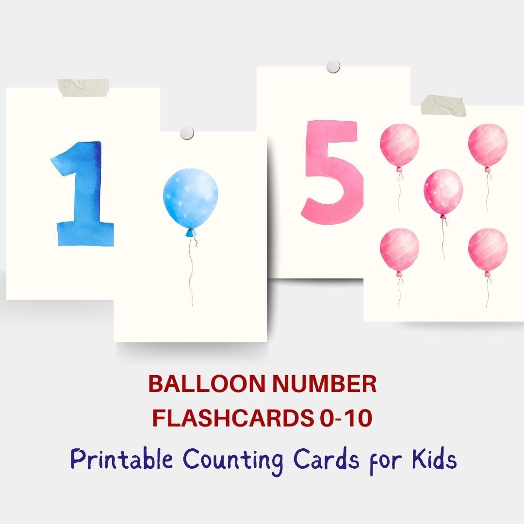 Balloon Number Flashcards 0-10 | Toddlers & Preschool | Educational ...