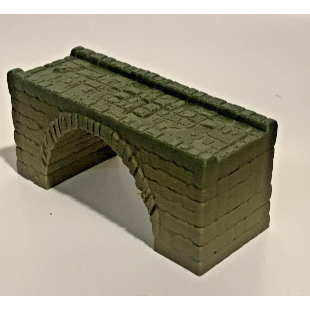 N Scale Stone Bridge – Multi-color Weathered Green/tan Print – Model ...