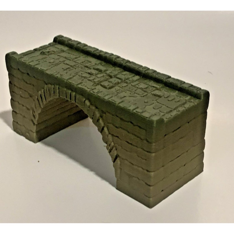 N Scale Stone Bridge – Multi-color Weathered Green/tan Print – Model ...