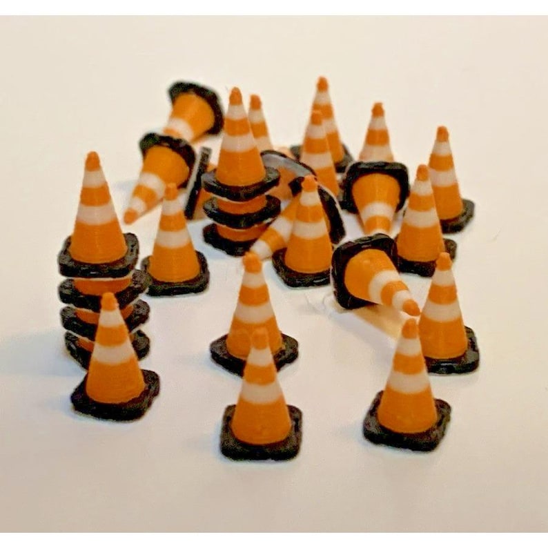 HO Scale Road Traffic Cones X30 Pack – 1:87 Model Train Construction ...
