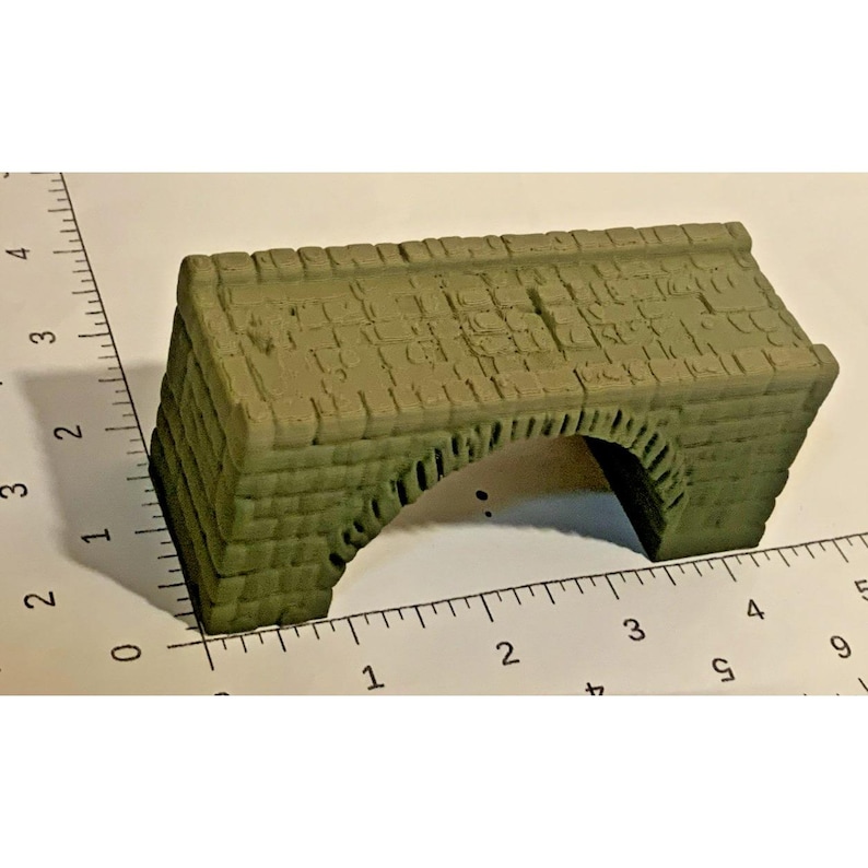 N Scale Stone Bridge – Multi-color Weathered Green/tan Print – Model ...