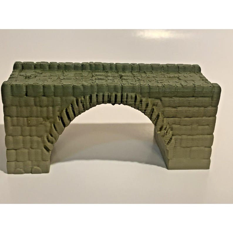 N Scale Stone Bridge – Multi-color Weathered Green/tan Print – Model ...