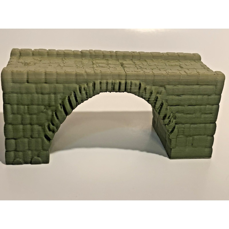 N Scale Stone Bridge – Multi-color Weathered Green/tan Print – Model ...