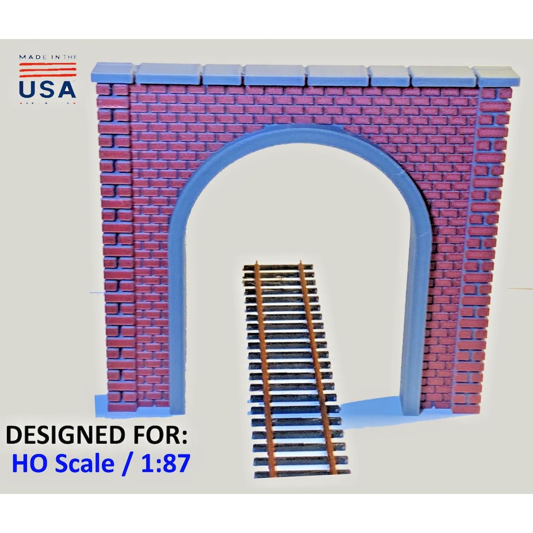 HO Scale Red Brick Single Train Tunnel Portal - H0 Model Railroad ...