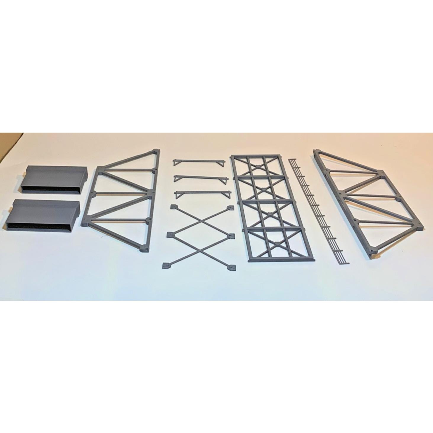 HO Scale Steel Truss Bridge Kit W/ Piers – Single Track Model Railroad ...