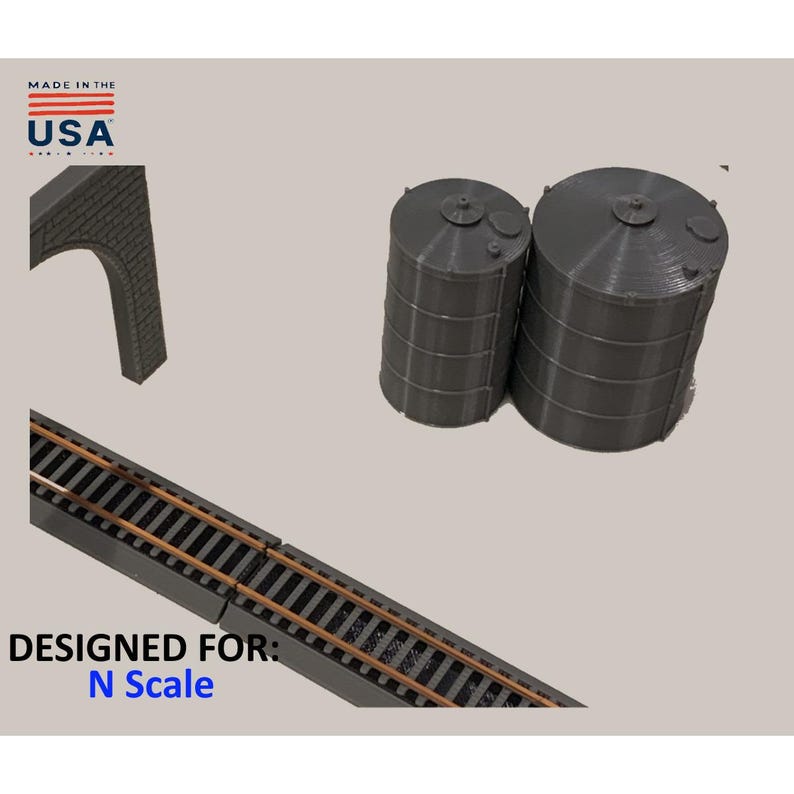 N Scale Grain Bin Silos, 2 Sizes for Model Railroad Diorama 2-pack - Etsy